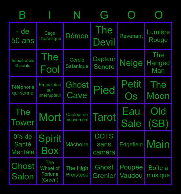 Phasmo! Bingo Card