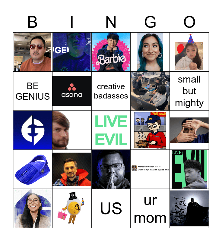EVIL AF BINGO Card