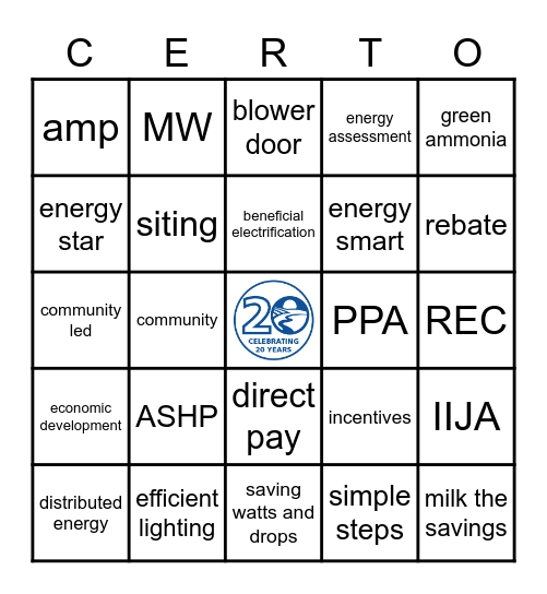 CERT-O Bingo Card