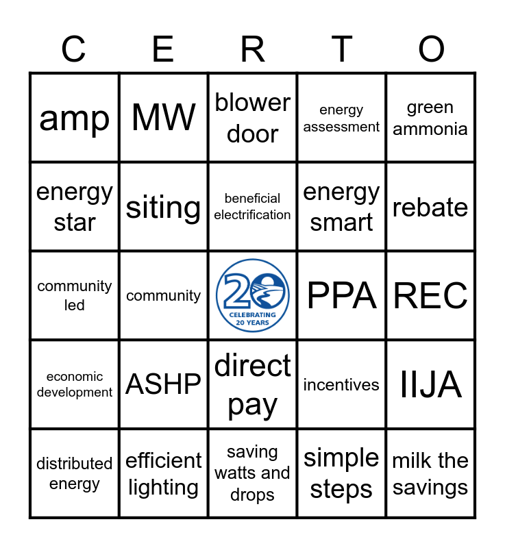 CERT-O Bingo Card