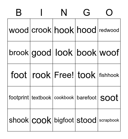 oo cook Bingo Card