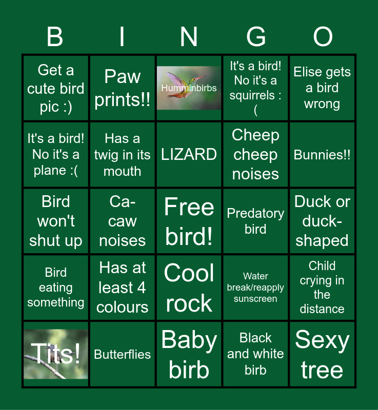 Bird-go! Bingo Card