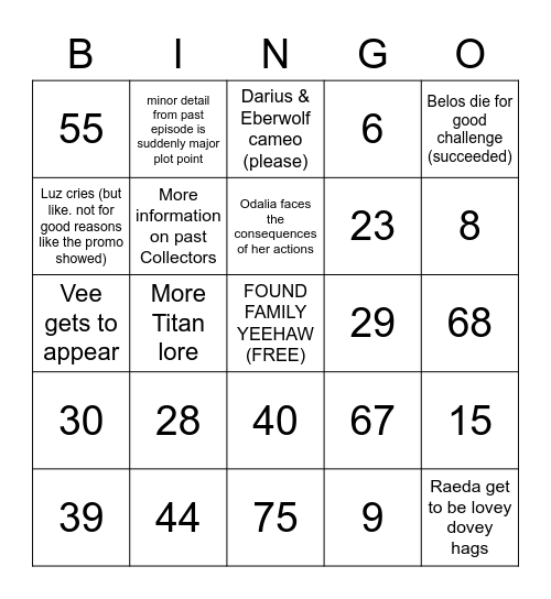 Number Bingo 1-75 Bingo Card