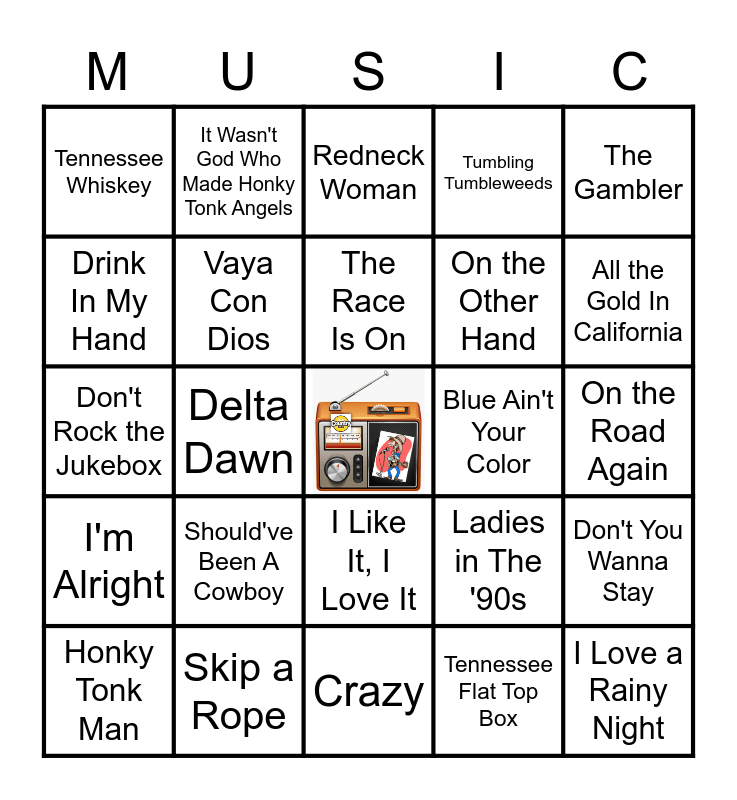 COUNTRY RADIO Bingo Card