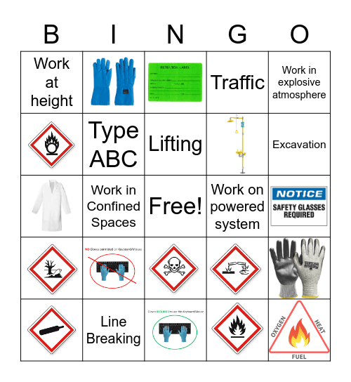 Safety Bingo Card