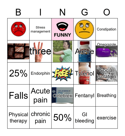Pain management Bingo Card