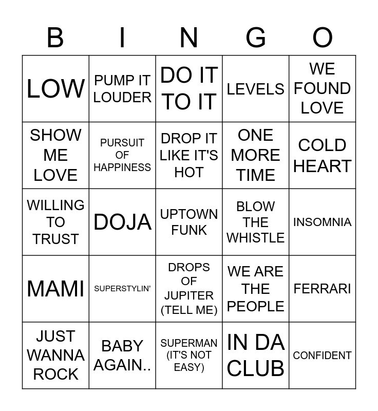 TACO THURSDAY Bingo Card