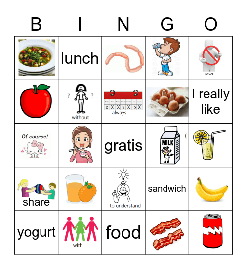 ch 3A Las comidas Bingo Card
