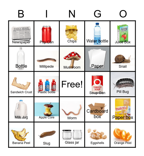 Nature Recycling BINGO Card