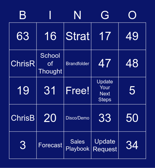 Number Bingo 1-75 Bingo Card