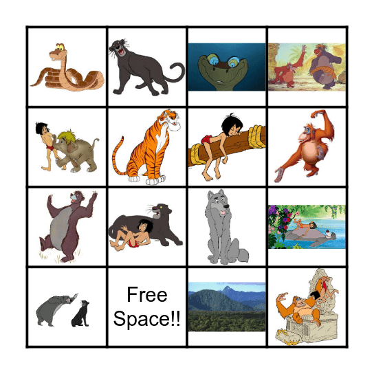 Jungle Book Bingo Card