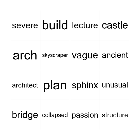 Iggy Peck, Architect Bingo Card