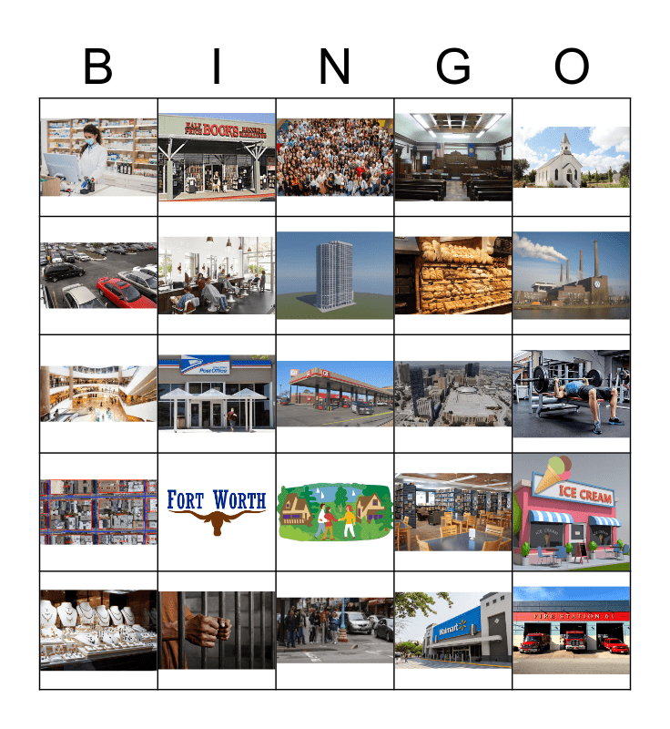 En la ciudad Bingo Card