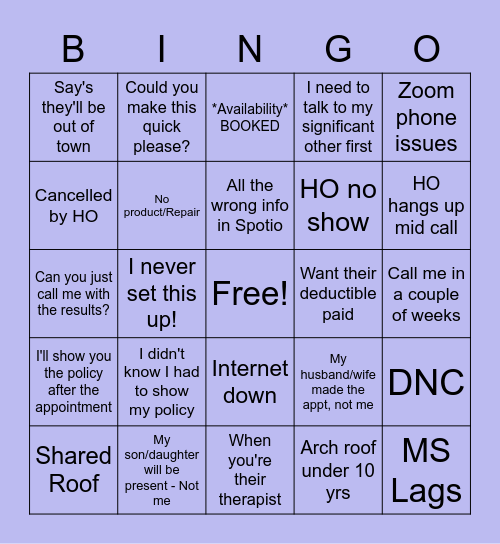 MLM Icks Bingo Card