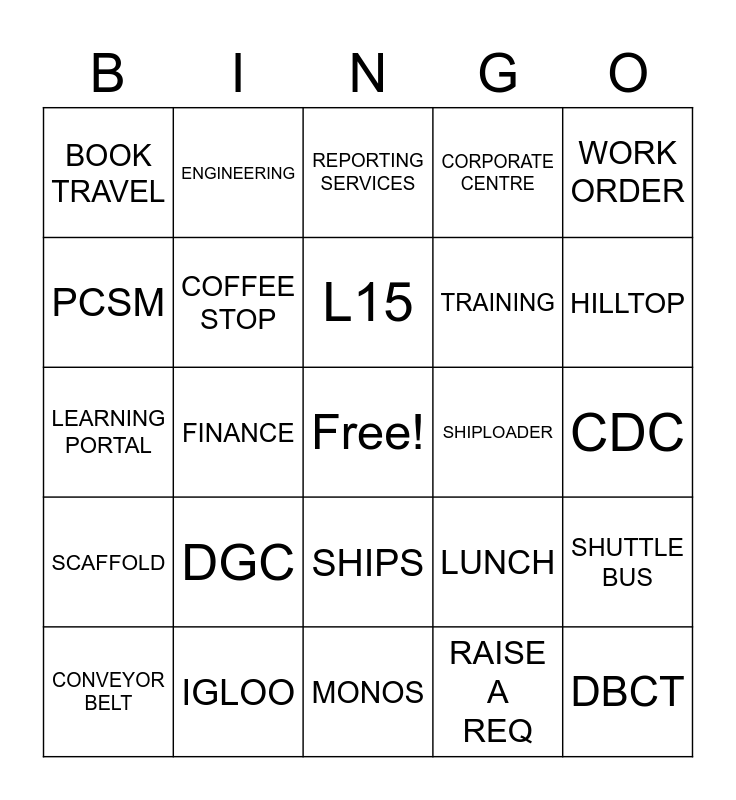 DBCT BINGO Card
