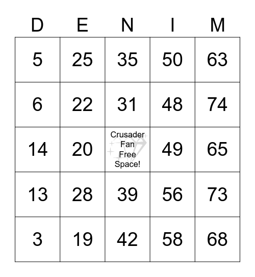 WCA Gala 2023 ~ BINGO Denim & Diamonds Bingo Card