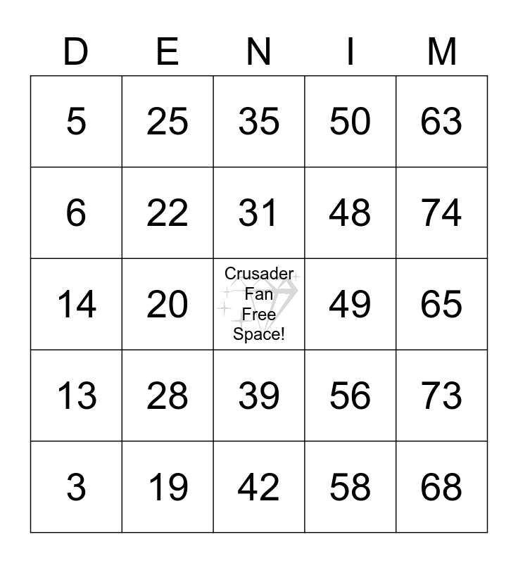 WCA Gala 2023 ~ BINGO Denim & Diamonds Bingo Card