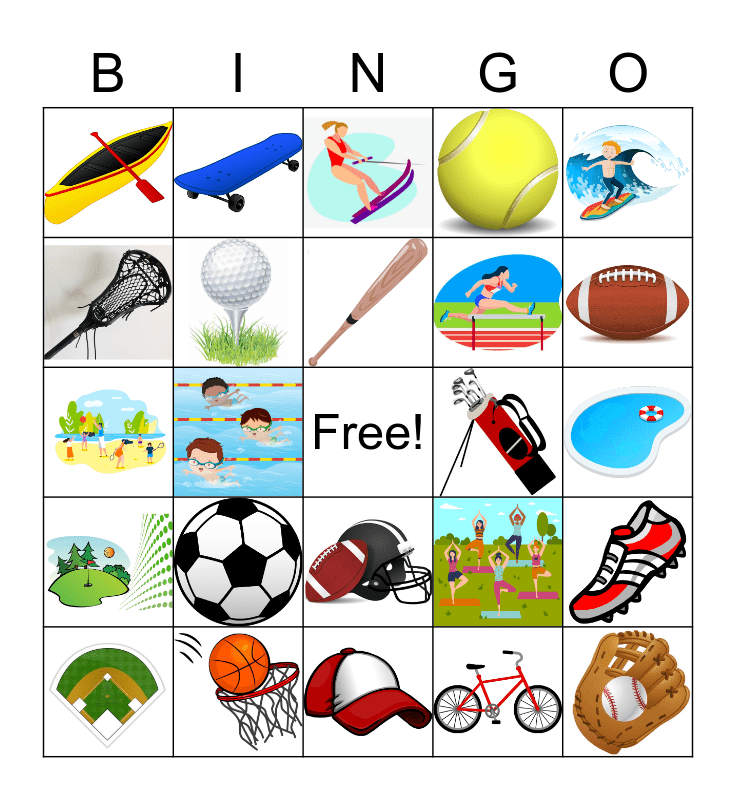 Summer Sports Bingo Card