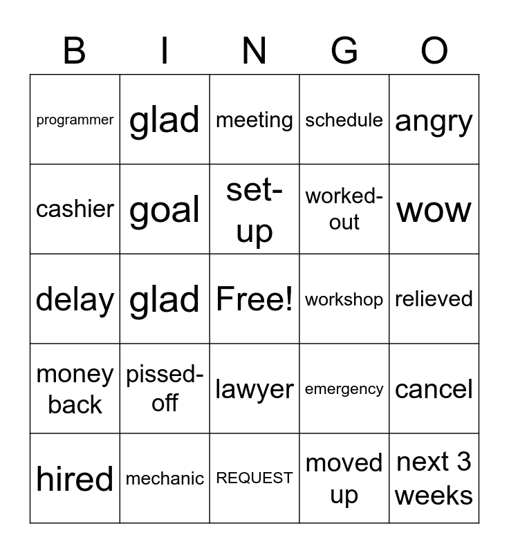 Mr. Darrell's Plan Bingo Card