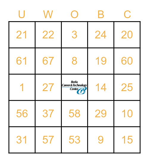 United Way of Berks County Bingo Card