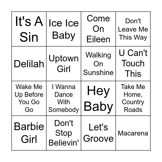 ALL OR NOTHING Bingo Card ALL OR NOTHING Bingo Card