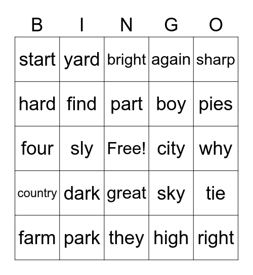 /ar/ Bingo Card