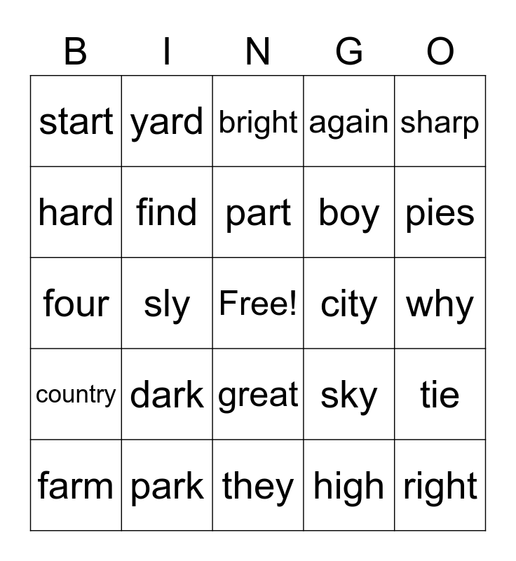 /ar/ Bingo Card