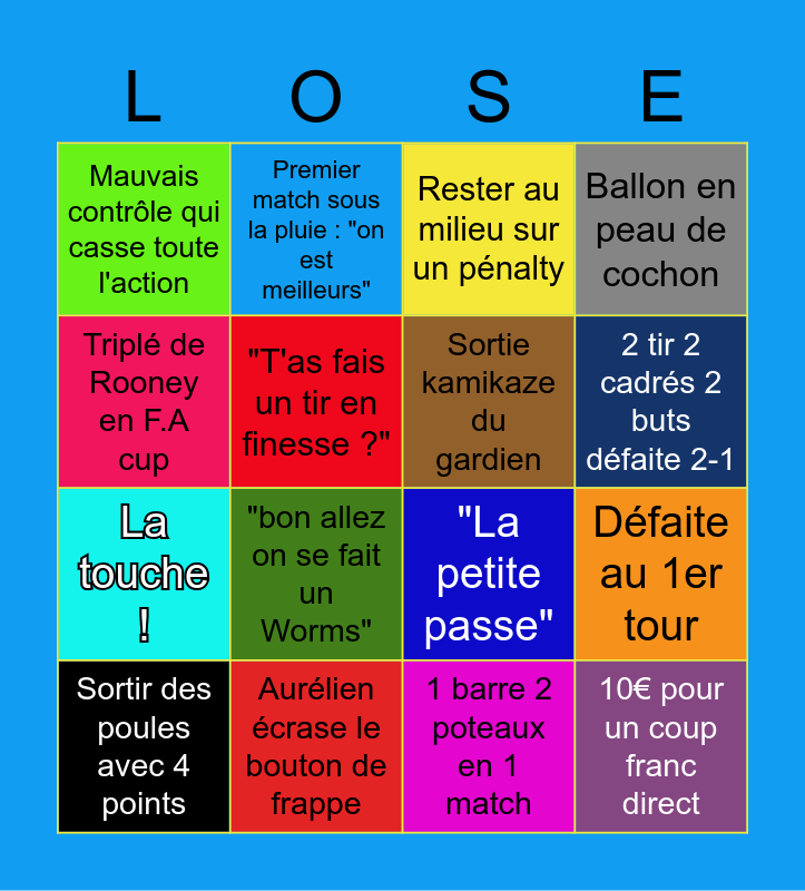 Bingo de la Pitch Cup 🏆 Bingo Card