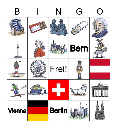 Germany - Austria - Switzerland Bingo Card