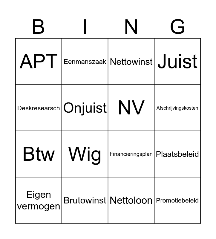 3A H4 EN H5 Bingo Card