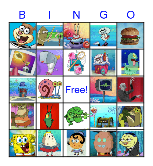 SPONGEBOB BINGO Card