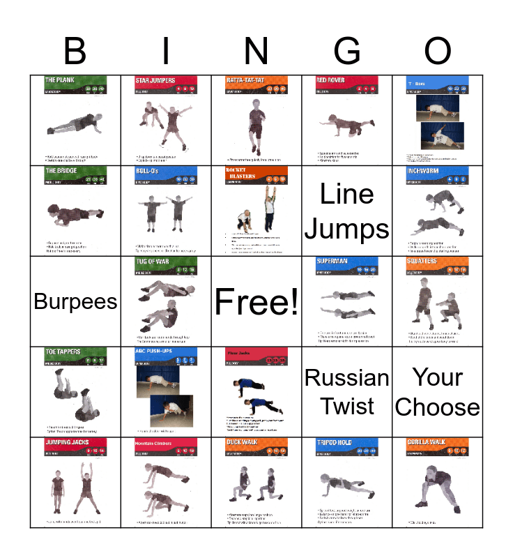 GBW PE Bingo Card