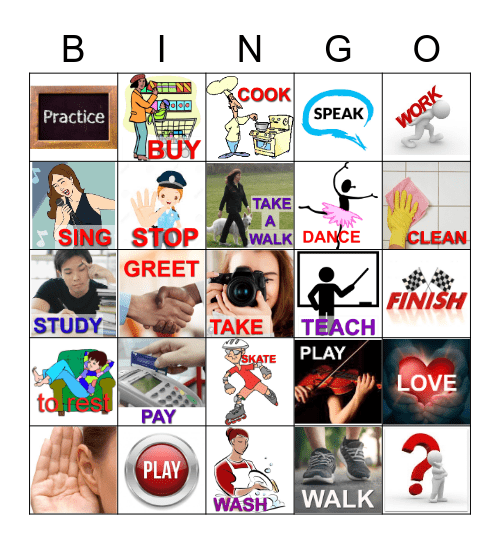 Verbos -ar Bingo Card