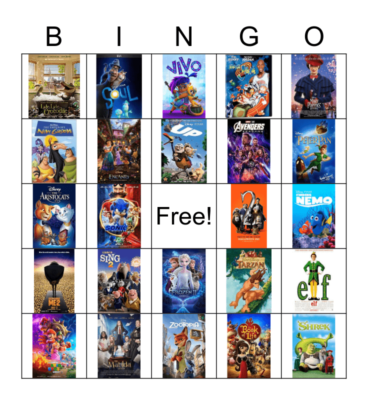 Movie Music Bingo #4 Bingo Card