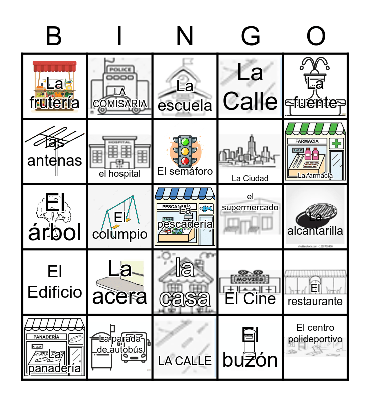 UNIT 2: En La Ciudad Bingo Card