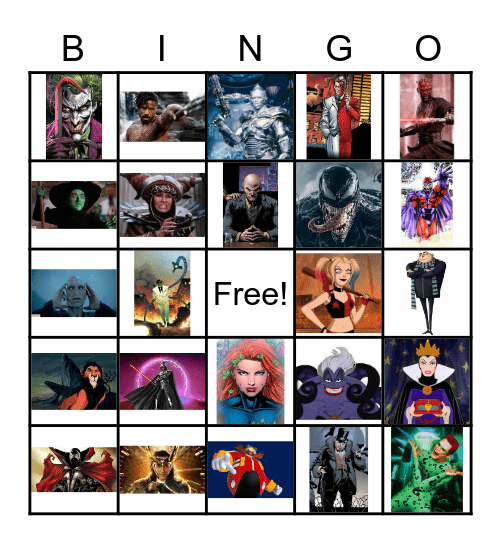 Famous Villains Bingo Card