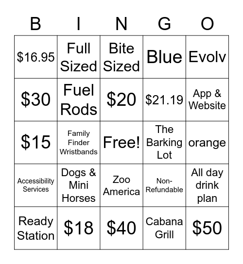Guest Experience BINGO Card