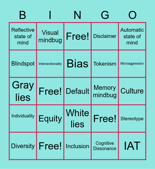 Discovery Diversity Bingo Card