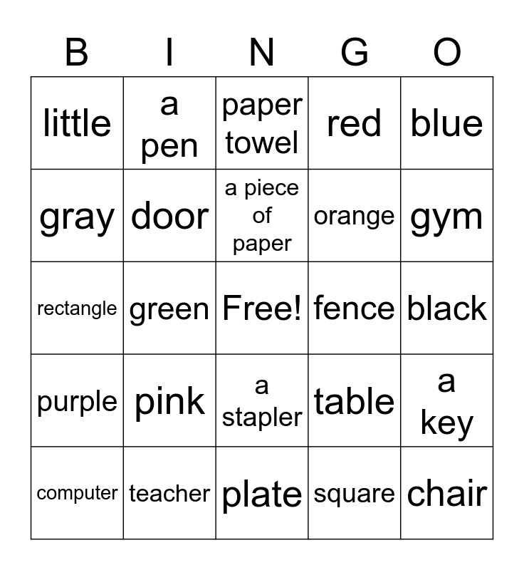 Inside the USA - Unit 2 Bingo Card
