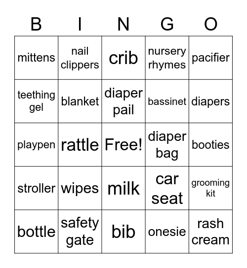 OH BABY BINGO Card
