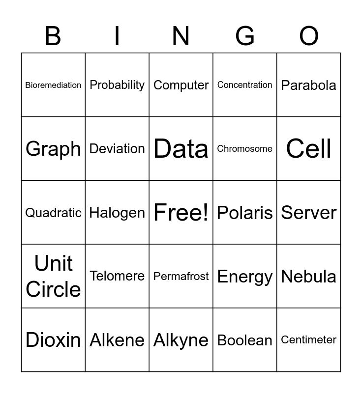 Women in STEM Bingo! Bingo Card