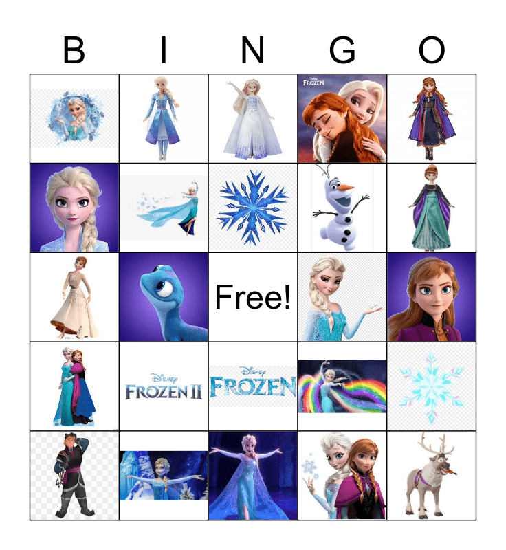 Frozen Bingo Card