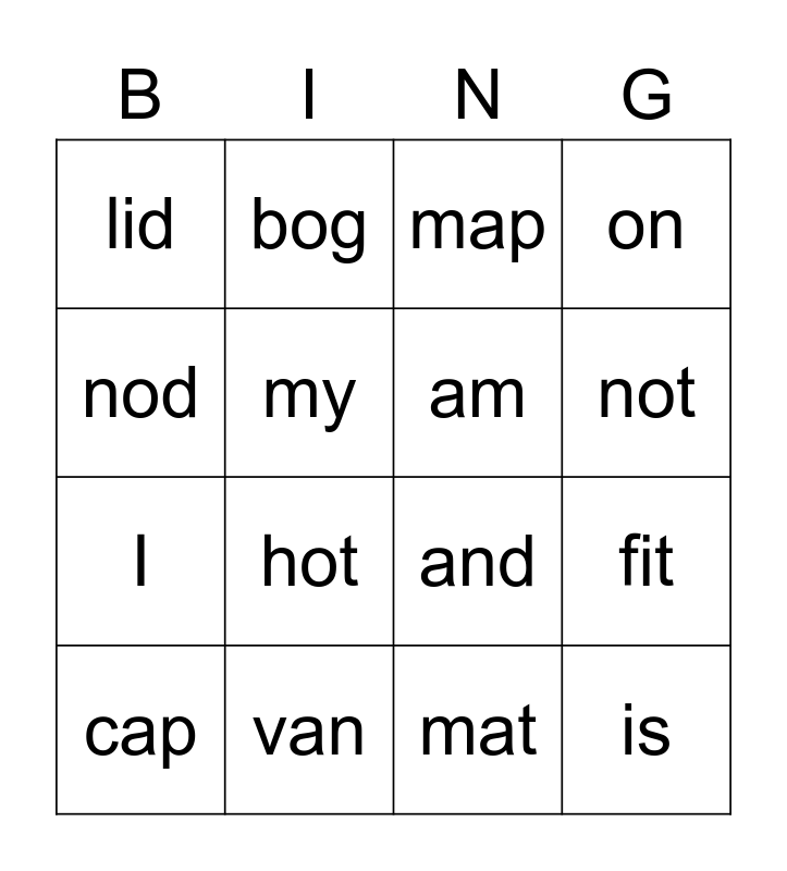 Little Learners Love Literacy BINGO Card