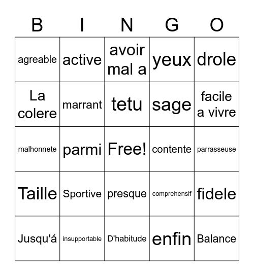 Moi Meme Bingo Card
