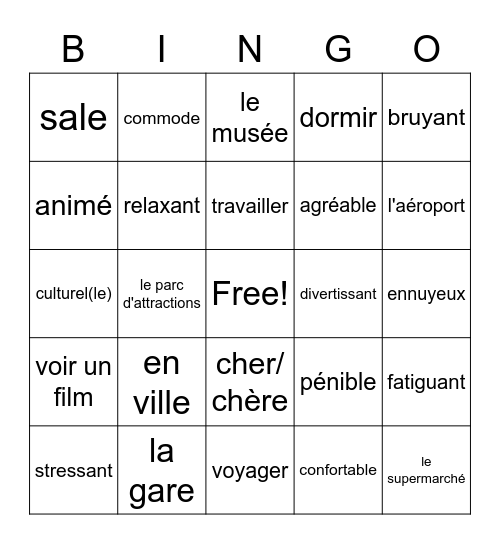 La Ville 1 Bingo Card