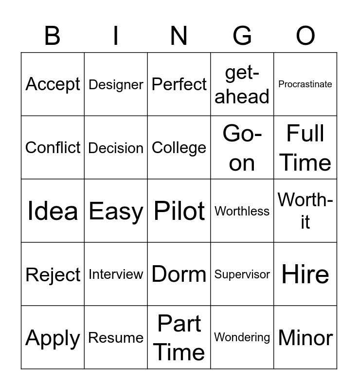Business Terms Bingo Card