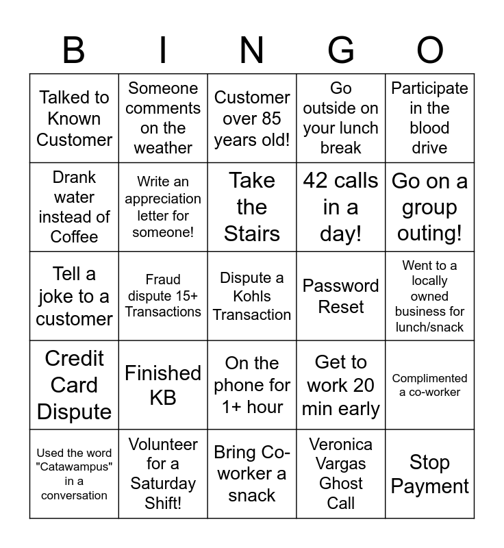 Bingo #3 Bingo Card