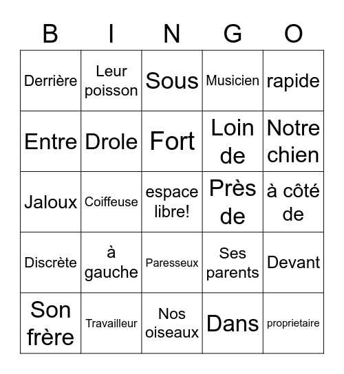 1B D'accord u3 Bingo Card