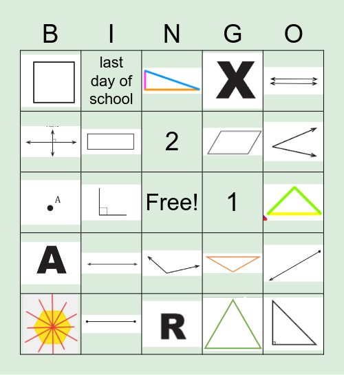 4th Grade Ch 10 Geometry Review Bingo Card