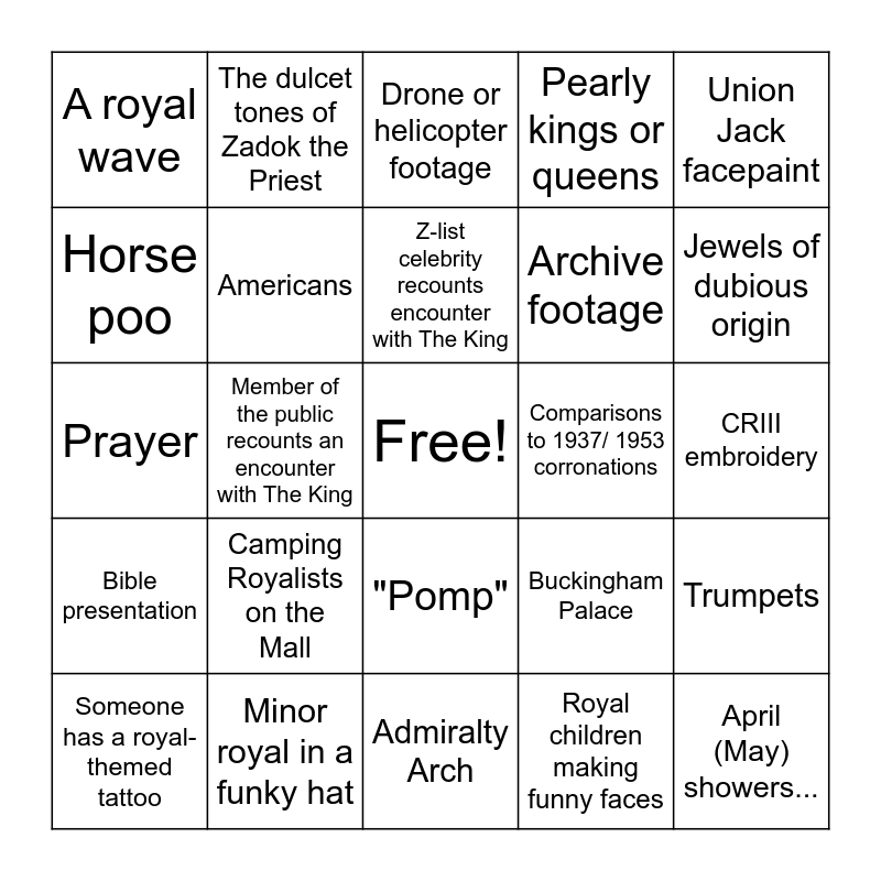 Kingo!!! Bingo Card